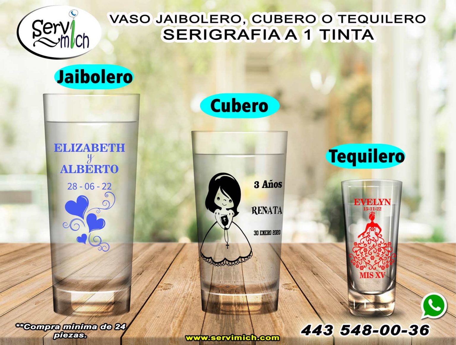 VASO PARA TUS EVENTOS SERIGRAFIADO – SERVIMICH, su mejor opción